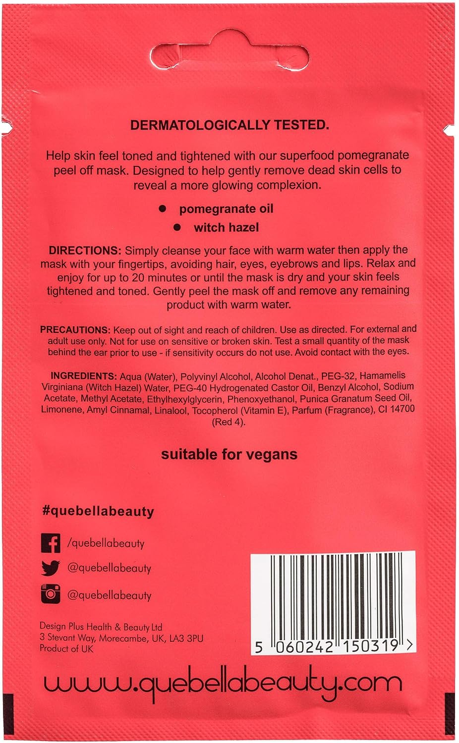 Que Bella Beauty Brightening Pomegranate Peel Off Face Mask – BigaMart