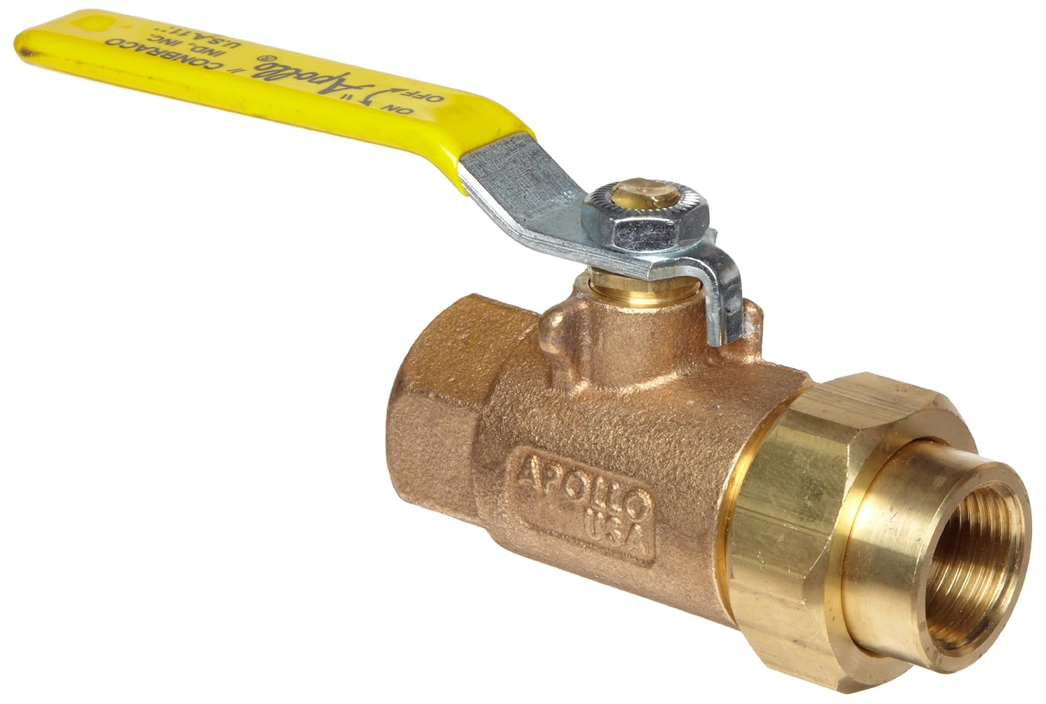 Apollo 70-300 Series Bronze Ball Valve, Two Piece, Inline, Lever, 1-1/2 ...