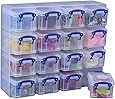 Really Useful Organiser, 16 x 0.3 Litre Storage Boxes in a Clear Plastic Organiser and Clear ...