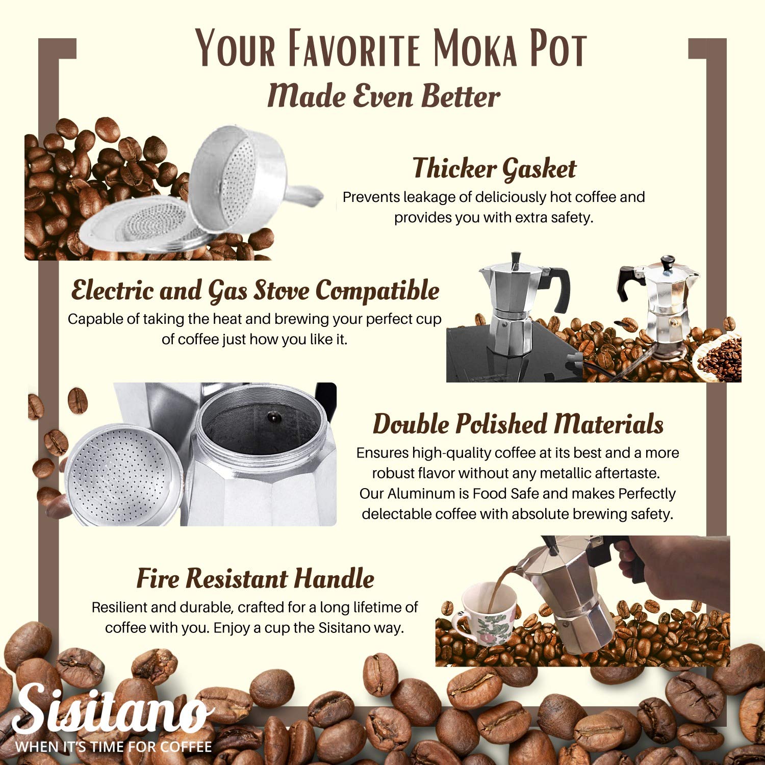 Mua Espresso Maker, 9oz Moka Pot 6 expresso cups, Greca Coffee Maker ...