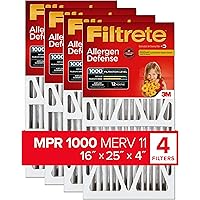 Filtrete 16x25x4, AC Furnace Air Filter, MPR 1000 DP, Micro Allergen Defense Deep Pleat, 4-Pack ...