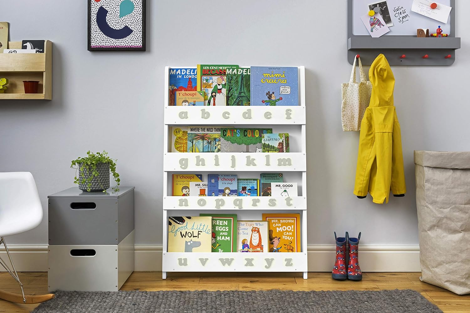 Tidy Books® Kids Book Shelves with ABC (Age 0-10) Kids Wall Bookshelf ...