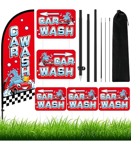 Hand Car Wash Flags