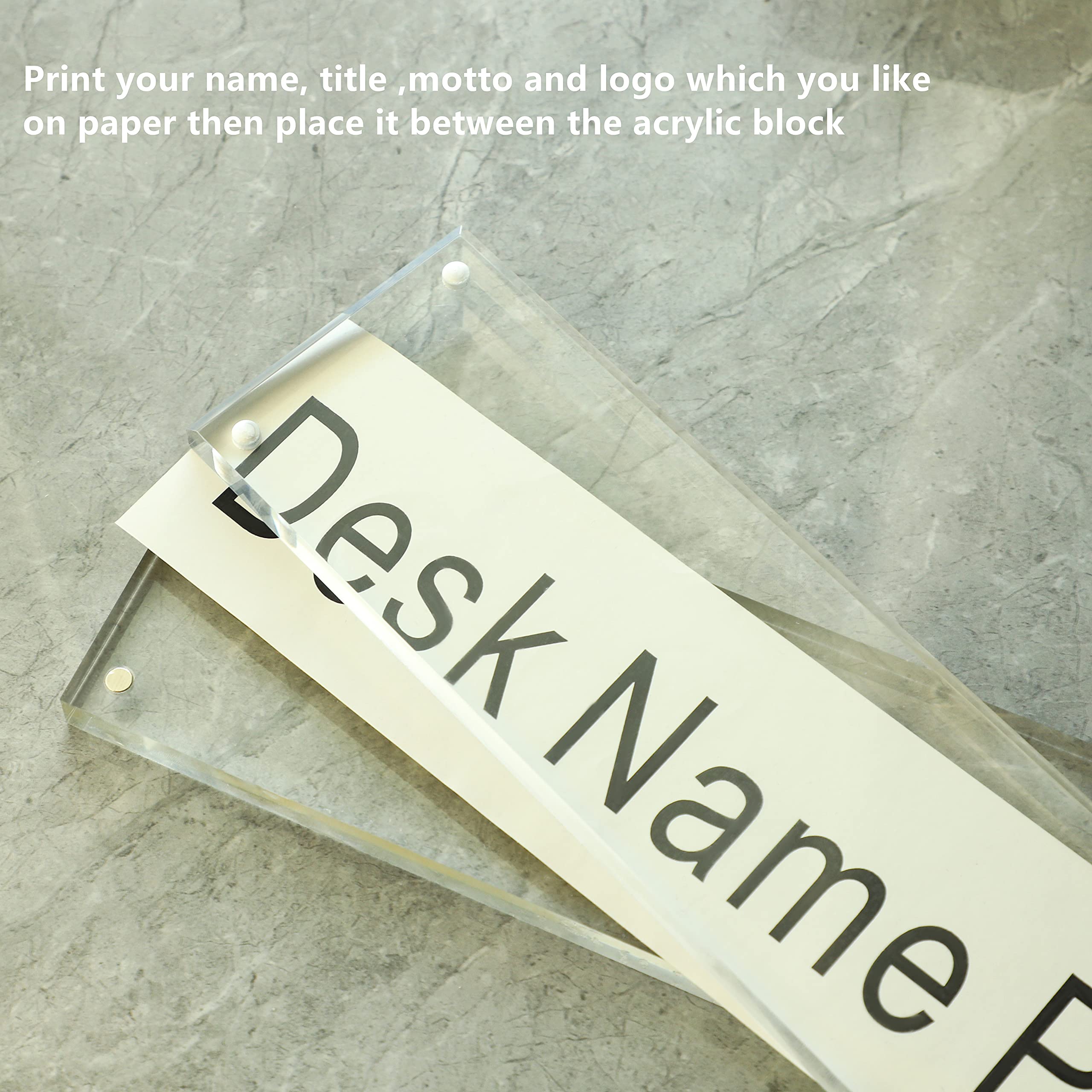 Mua IEEK Acrylic Desk Name Plate, Clear Acrylic Block Nameplate Double ...