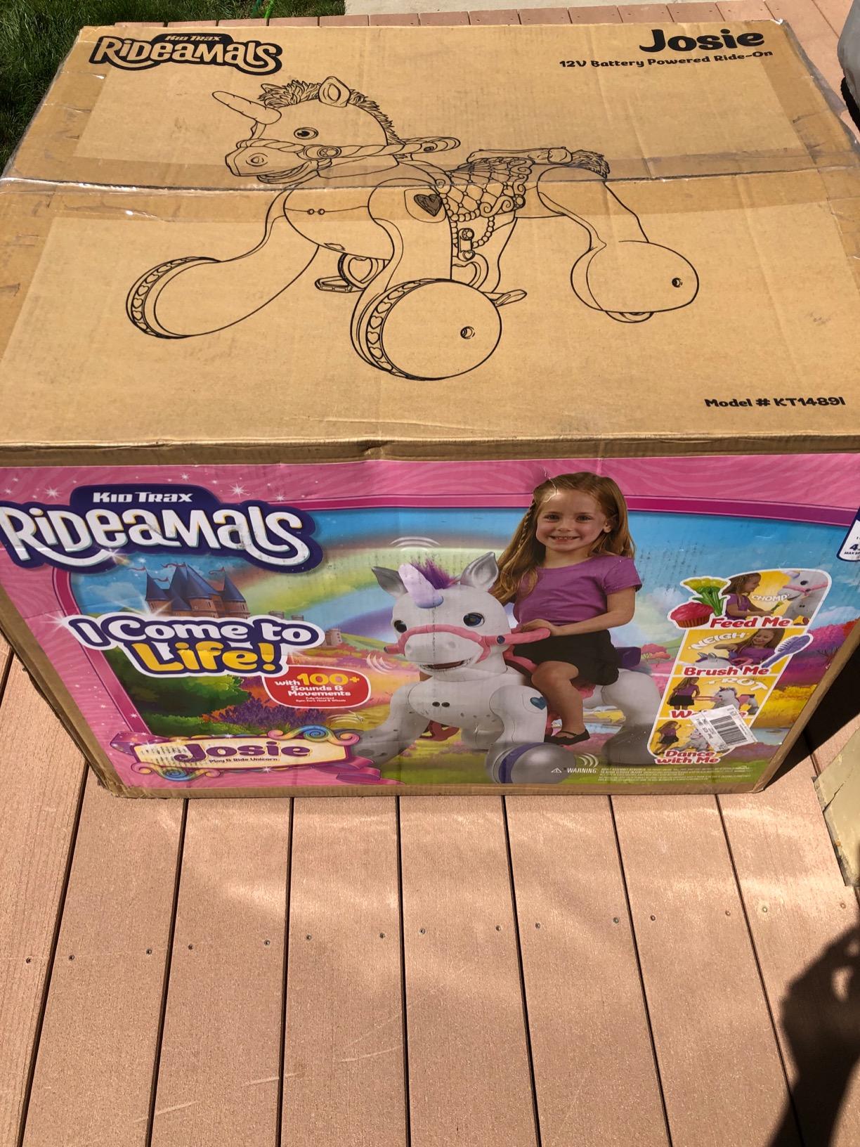 $14/mo - Finance Kid Trax Toddler/Kids Rideamal Unicorn 12 Volt Ride On ...