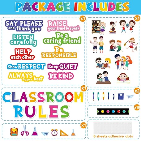 Mua 71Pcs Classroom Rules Bulletin Board Set for Classroom Decorations ...