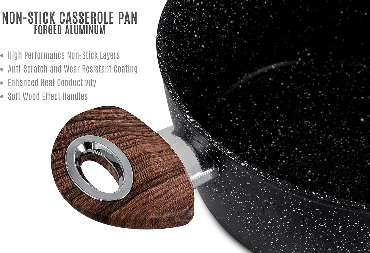 Deco Express Casserole Dishes with Lids, 24 cm Non Stick Casserole Pan ...