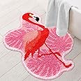 Amazon.com: Tinideya Summer Pink Flamingo Tufted Bath Rug Leaf Bathroom ...