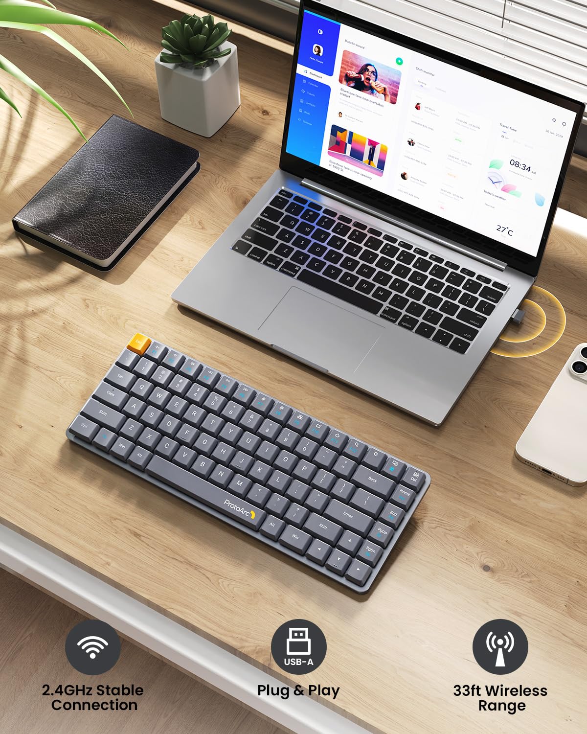 Mua ProtoArc Compact Wireless Keyboard, K201 2.4GHz Small Wireless ...