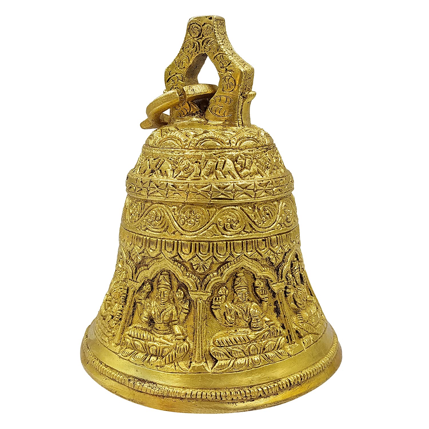 Kartique Brass Ashtalaxmi Bell Wall Hanging Ghanta for Home Mandir ...