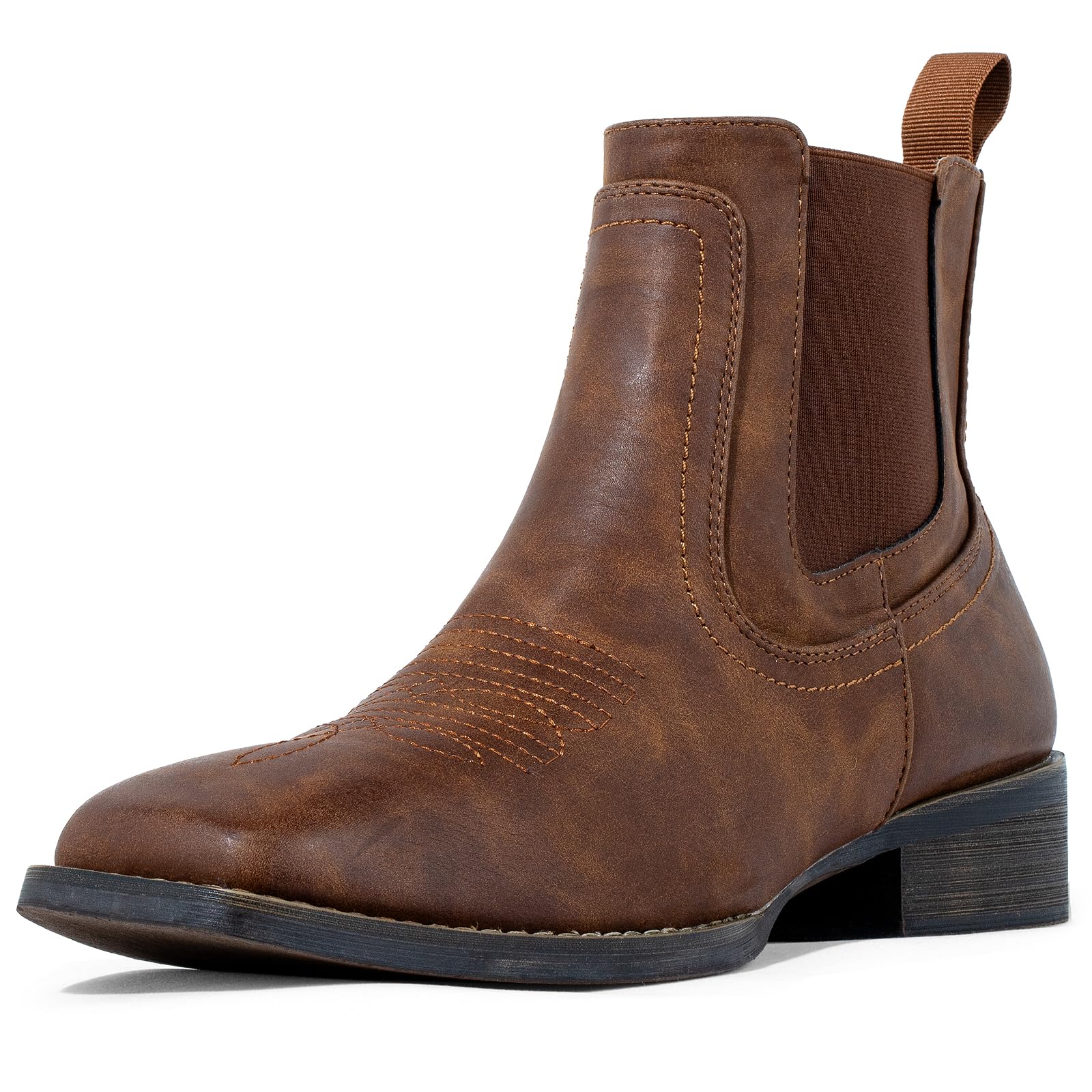 J's.o.l.e Cowboy Boots for Men Western Square Toe Ankle Chelsea Boots ...