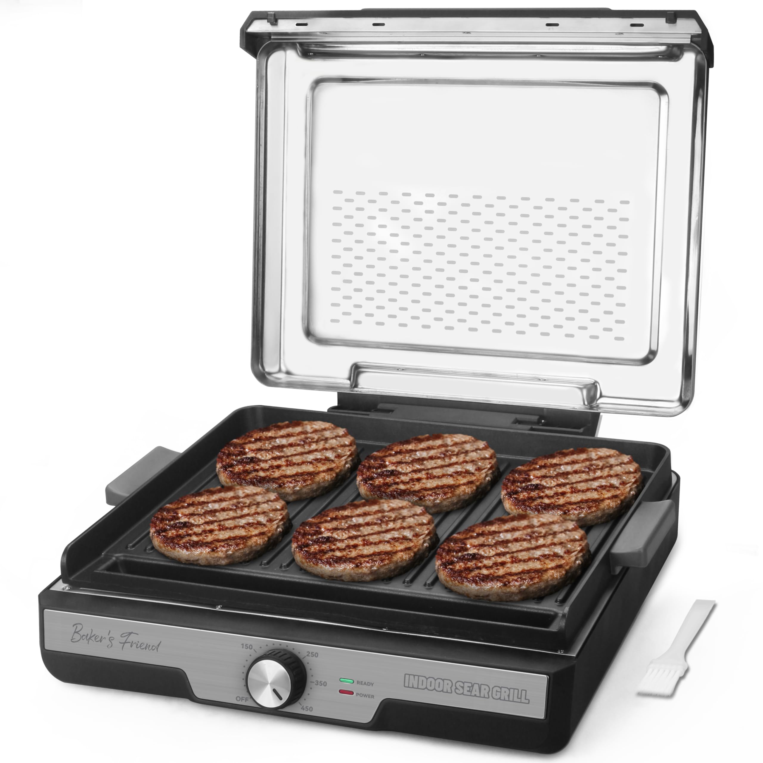 Baker's Friend Smokeless Indoor Grill with Removable Plates, Portable ...
