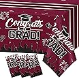 Amazon.com: Graduation Tablecloth Maroon Black 3pcs, Maroon Graduation ...