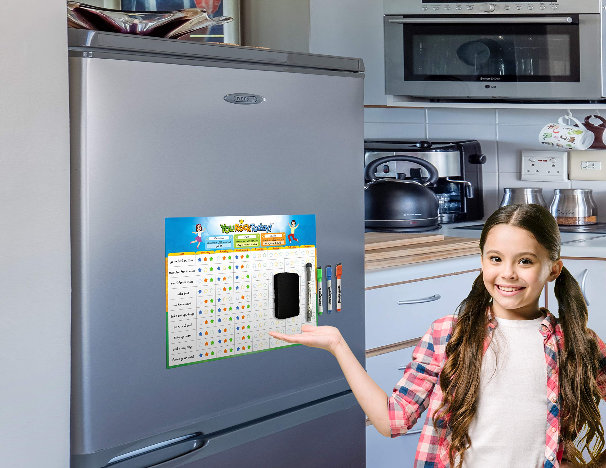 Buy Magnetic Behavior/Star/Reward Chore Chart, One or Multiple Kids ...