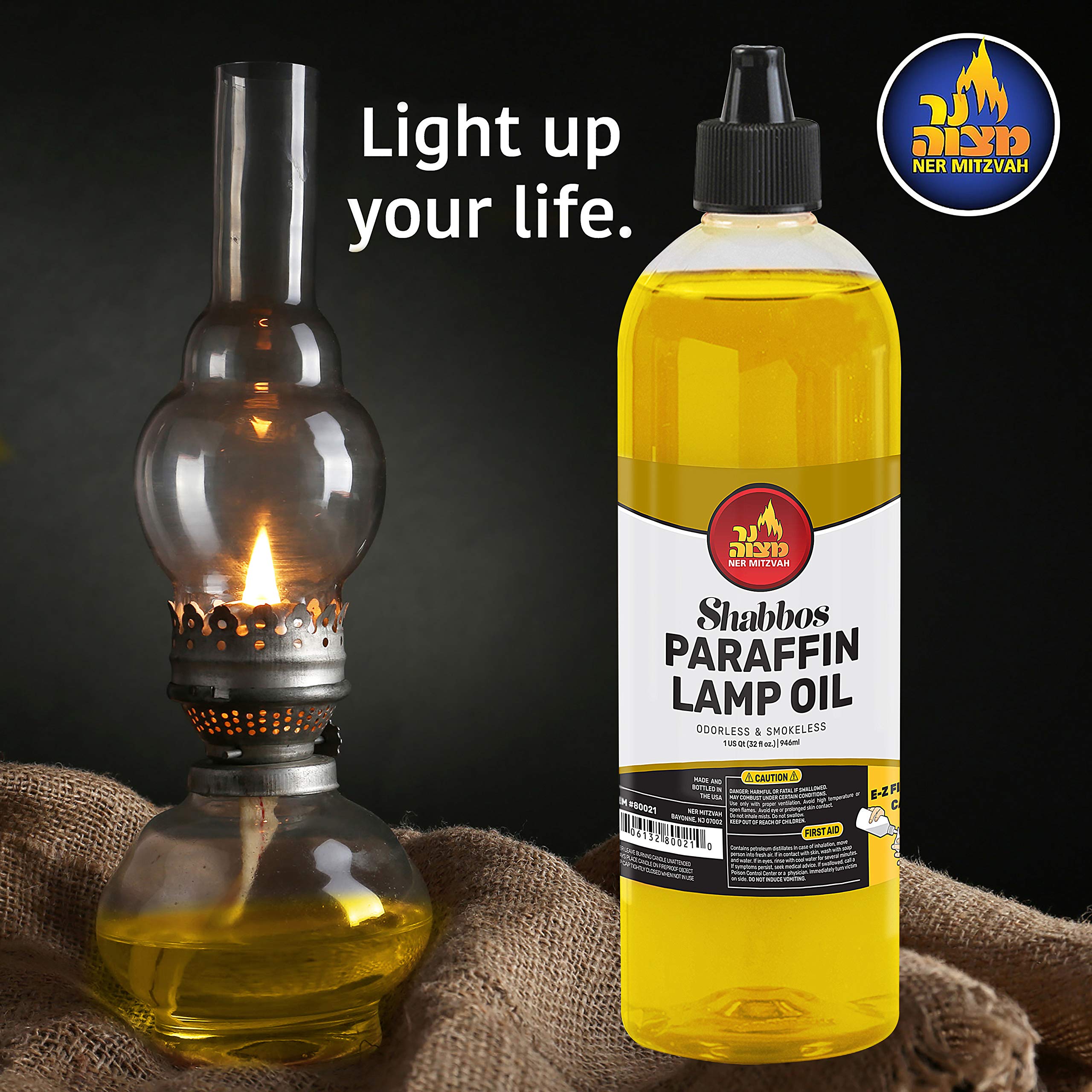Ner Mitzvah Paraffin Lamp Oil - Yellow Smokeless, Odorless, Clean ...