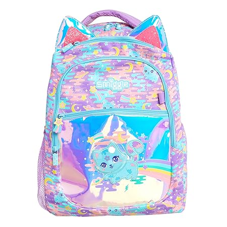 Smiggle Far Away Backpack with Four Zipped Compartments | Cat Print ...