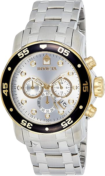 Invicta Men's 80040 Pro Diver Analog Display Swiss Quartz Silver Watch ...