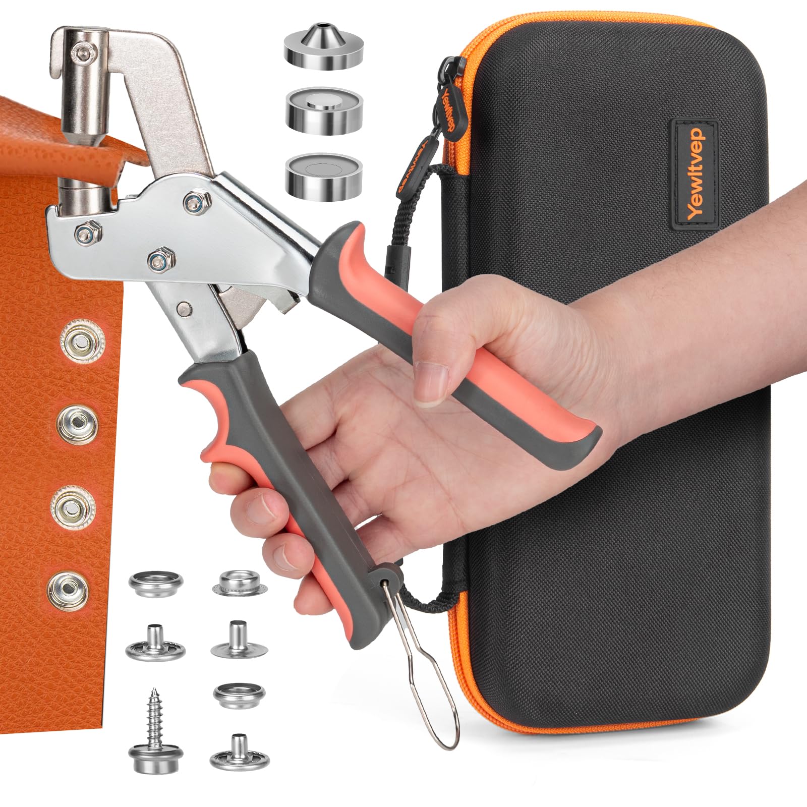 Heavy Duty Snap Fastener Tool with Case, Button Snap Replacement Kit ...