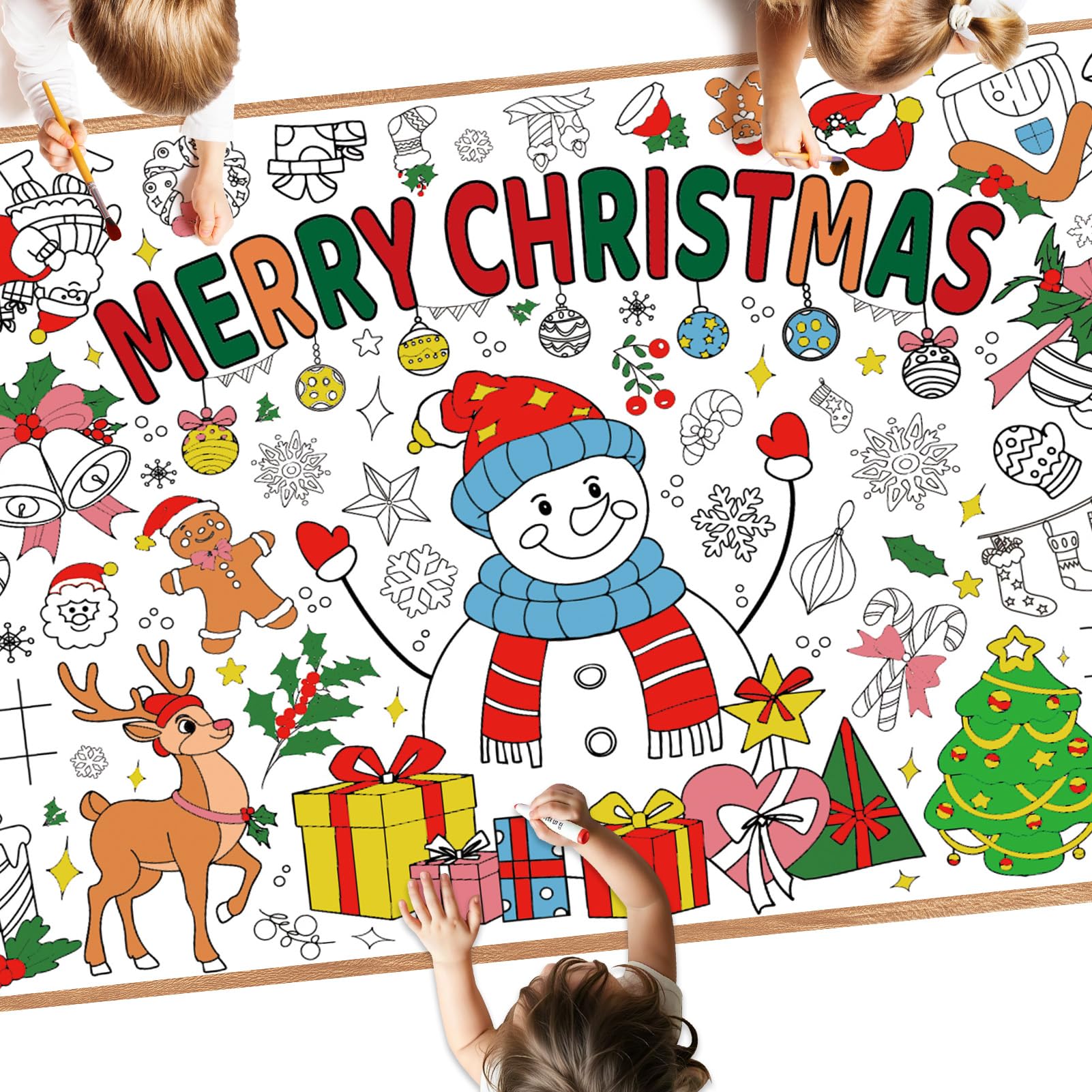 Giant Merry Christmas Coloring Poster - Large Christmas Coloring ...