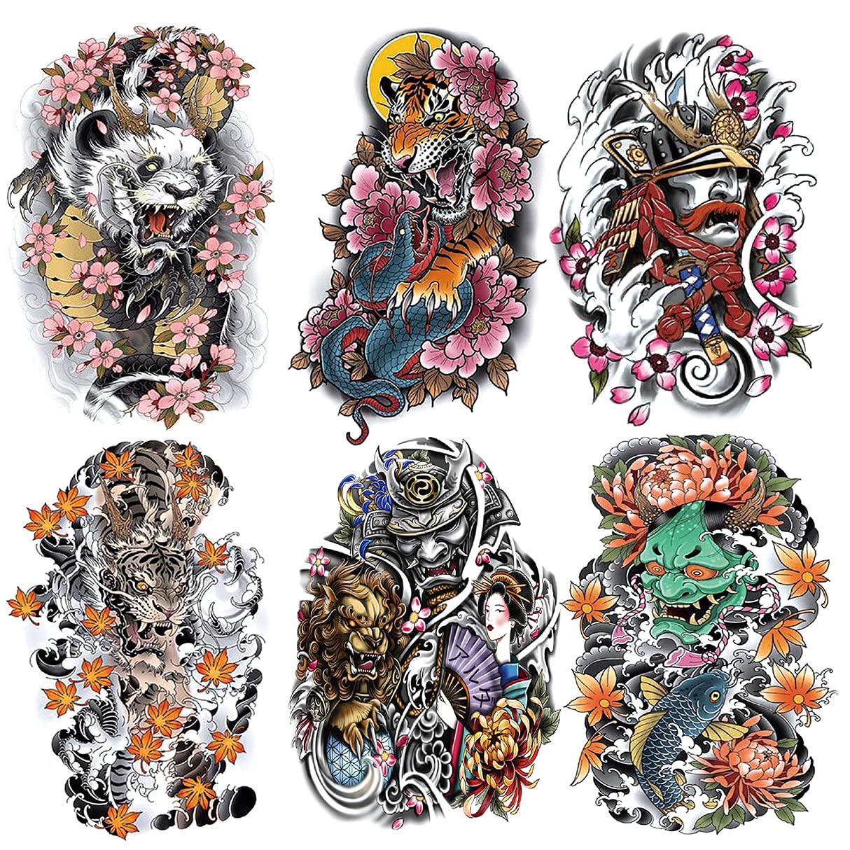 Mua 6 Sheets Arm Fake Waterproof Temporary Tattoos Stickers Colorful ...