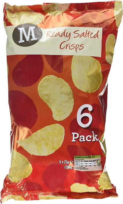 Morrisons Ready Salted Flavour Crisps, 6 x 25g Packets: Amazon.co.uk ...