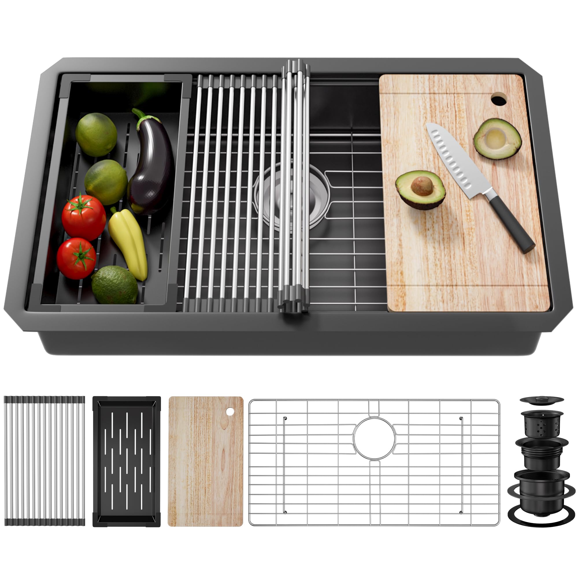 30 Inch Undermount Kitchen Sink Stainless Steel, 30x19 Undermount ...