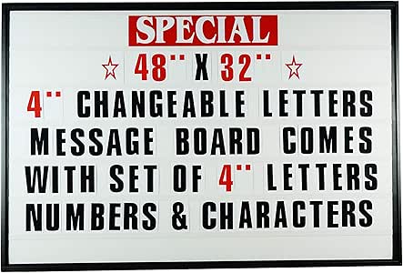 48"x32" Outdoor Changeable Letter Message Board Marquee Sign with Metal ...