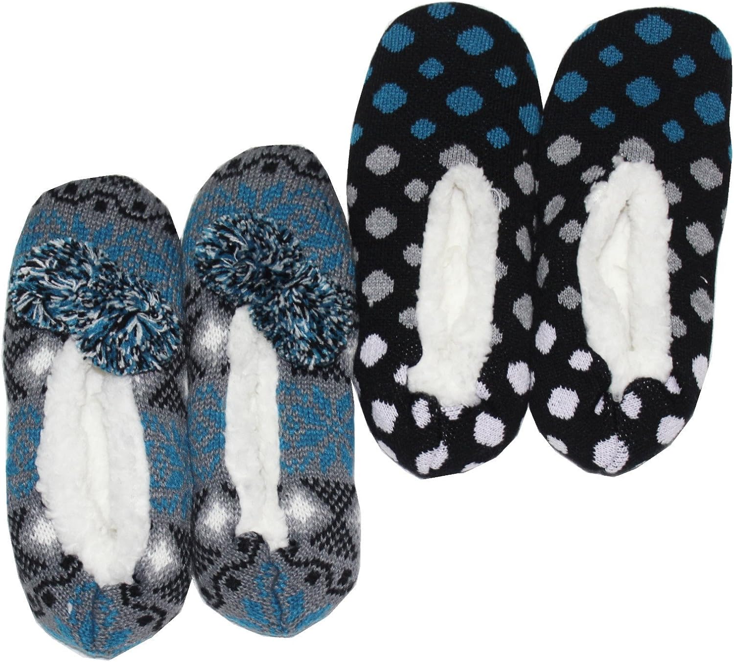 K. Bell Sherpa Slipper Socks 2 Pack (M/L 9-11, Charcoal HTR) at Amazon ...