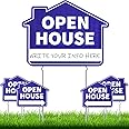 Amazon.com : Queekay 5 Pack Open House Yard Signs with Metal Stakes for ...