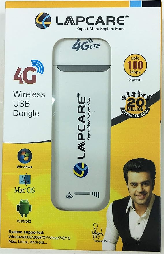 Lapcare F90 4G USB Modem with Wi-Fi : Works with All The Telecom ...