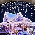 Icicle Christmas Lights Outdoor Decorations 1008 LED 98.4 FT 8 Modes ...