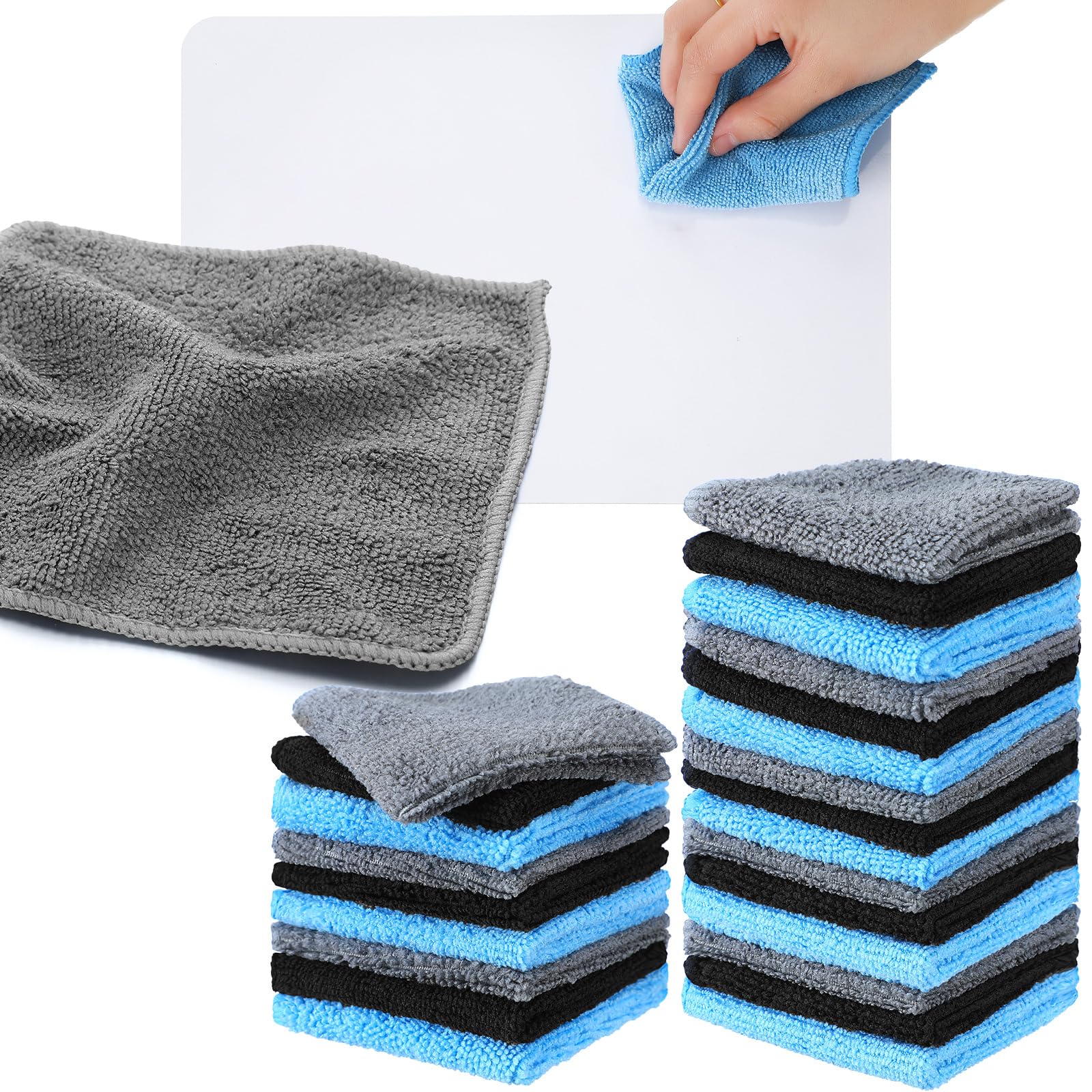 Tanlade Microfiber Cleaning Cloth 6"x6" Cleaning Rags Reasonable ...