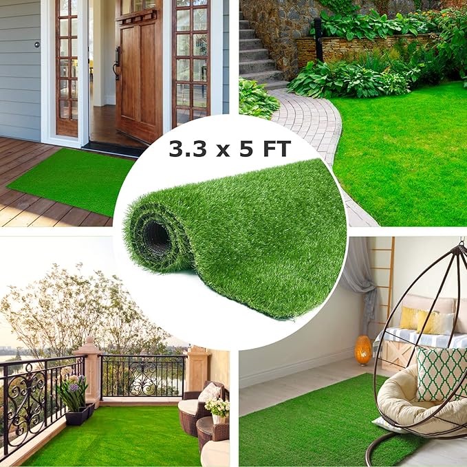 Amazon.com: Artificial Grass Fake Grass Turf Lawn 3.3 X 5 FT (16.5 Square FT), Ohuhu CPSIA ...