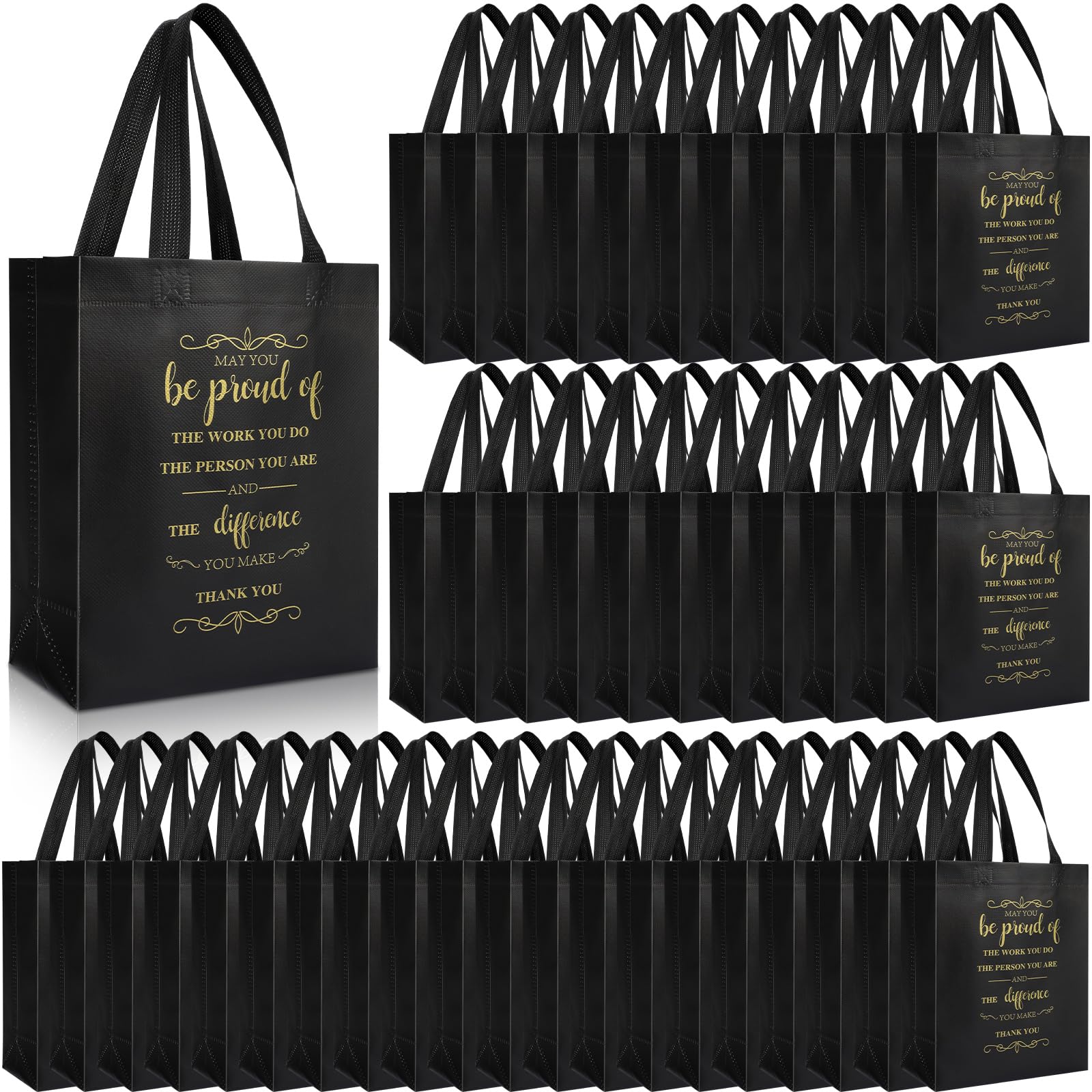 Paterr 100 Pcs Employee Appreciation Gift Bags 10 x 8 x 4'' Non Woven ...