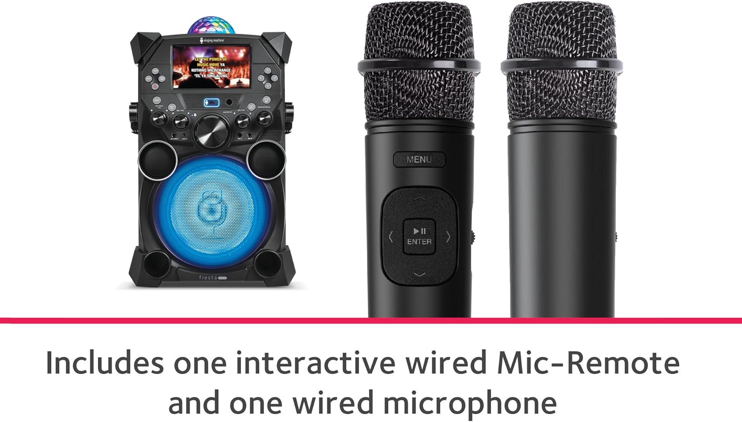 Singing Machine SDL9040 Bluetooth Karaoke System With Two Mics, LCD ...