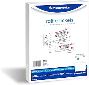Amazon.com : PrintWorks Perforated Paper for Raffle Tickets, Coupons ...