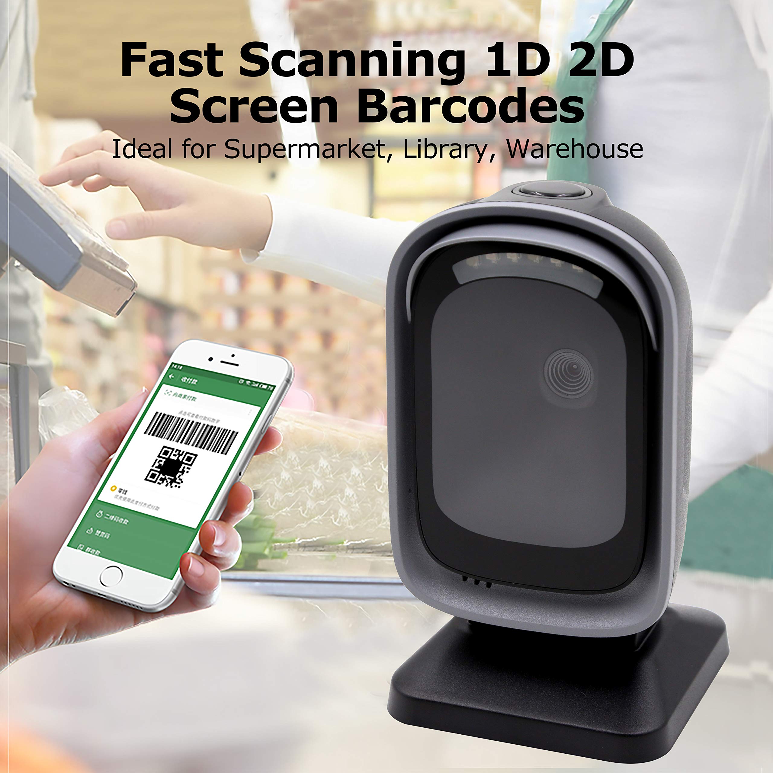 Mua TEEMI Handsfree 2D QR Desktop Barcode Scanner, 1D Handheld ...