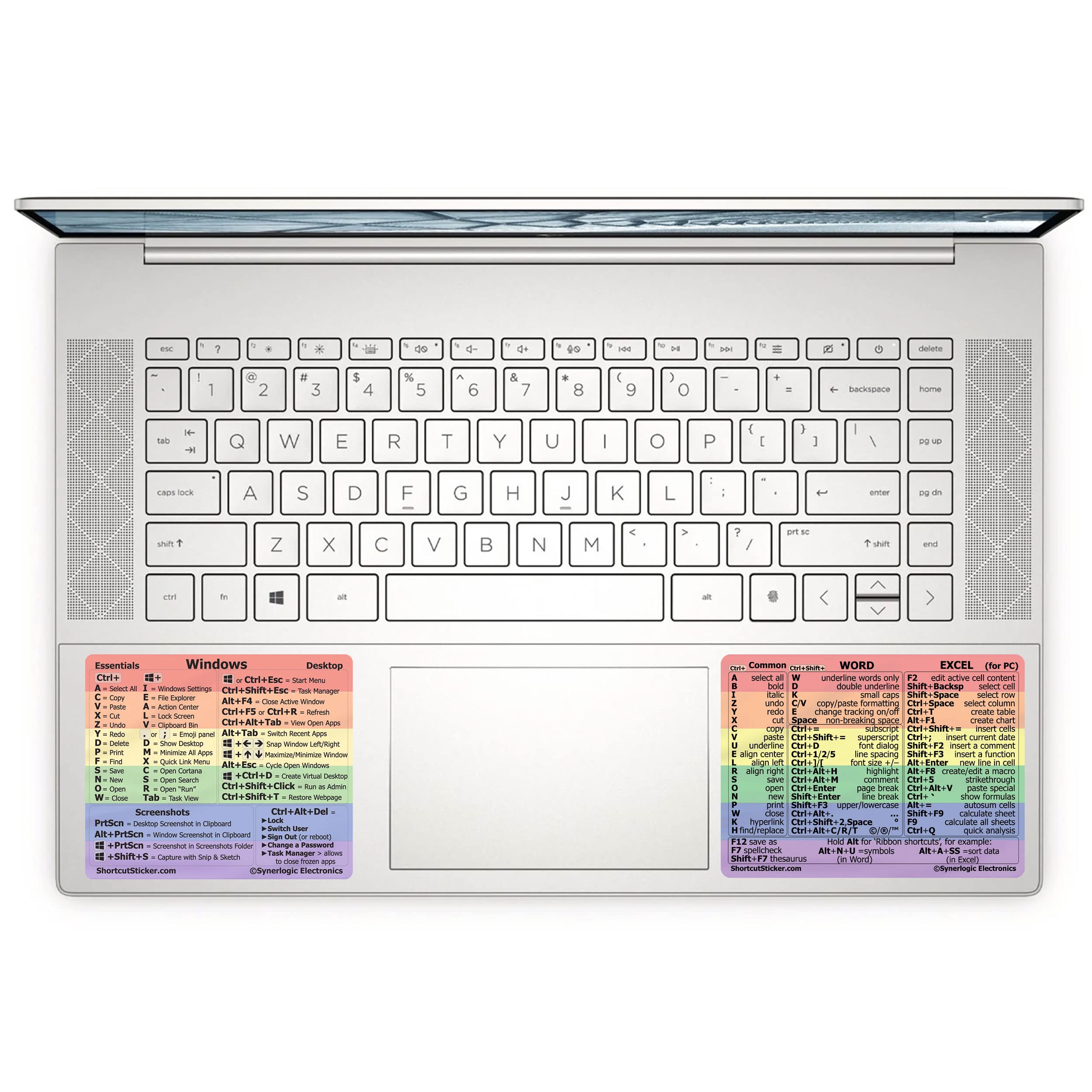 SYNERLOGIC Windows + Word/Excel (for Windows) Quick Reference Guide Keyboard Shortcut Stickers ...