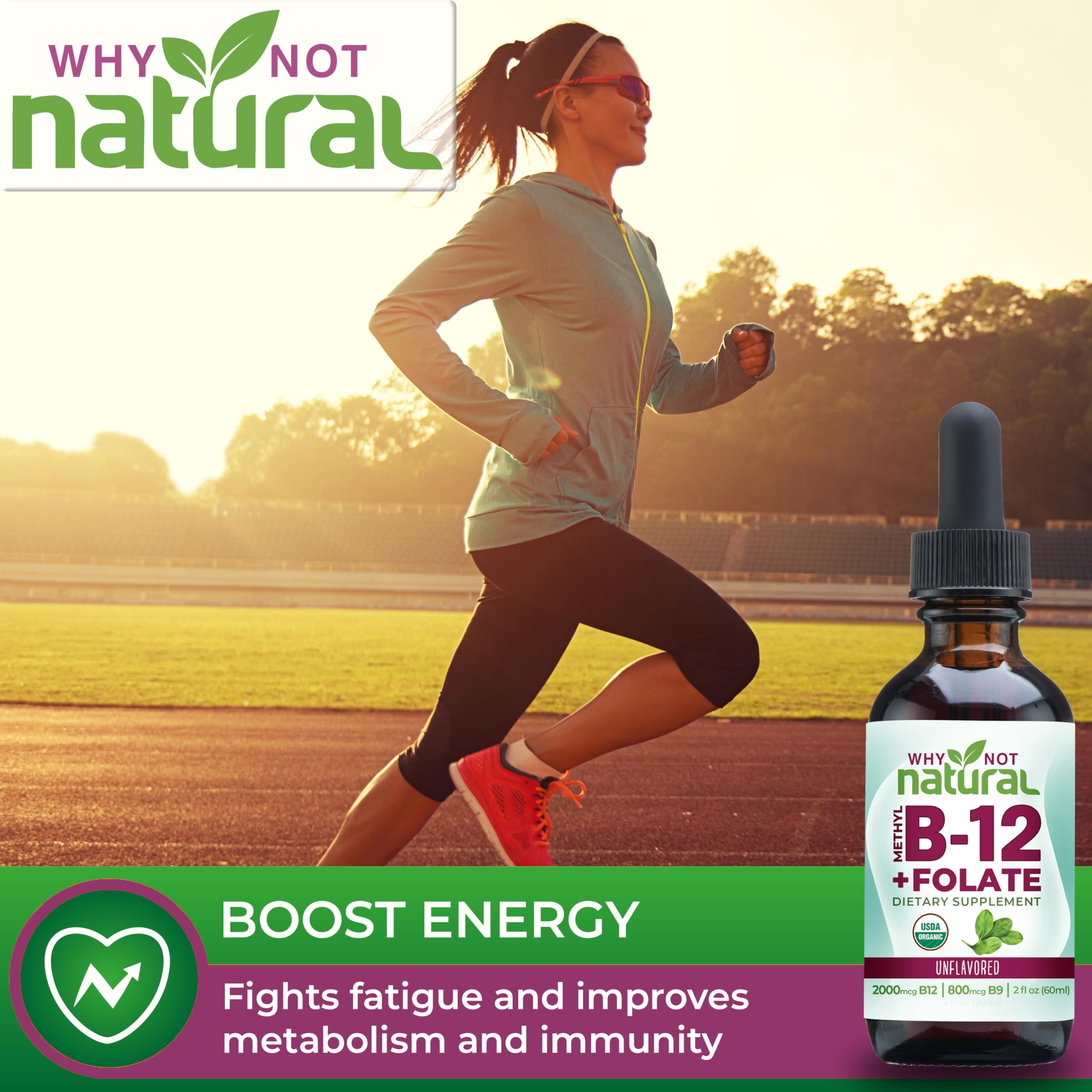 Mua Why Not Natural Vitamin B12 Liquid Plus Folate - Organic Sublingual ...
