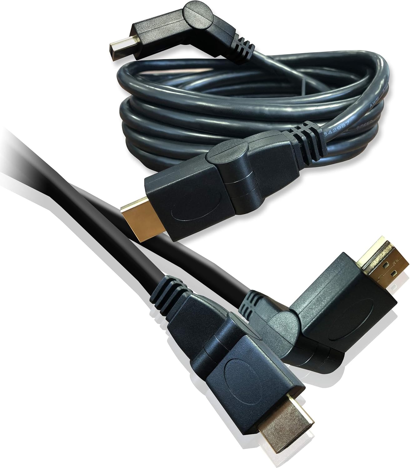 1.8M HDMI Cable Swivel Head Lead Connector (180 Degree) for 3D HD TV ...