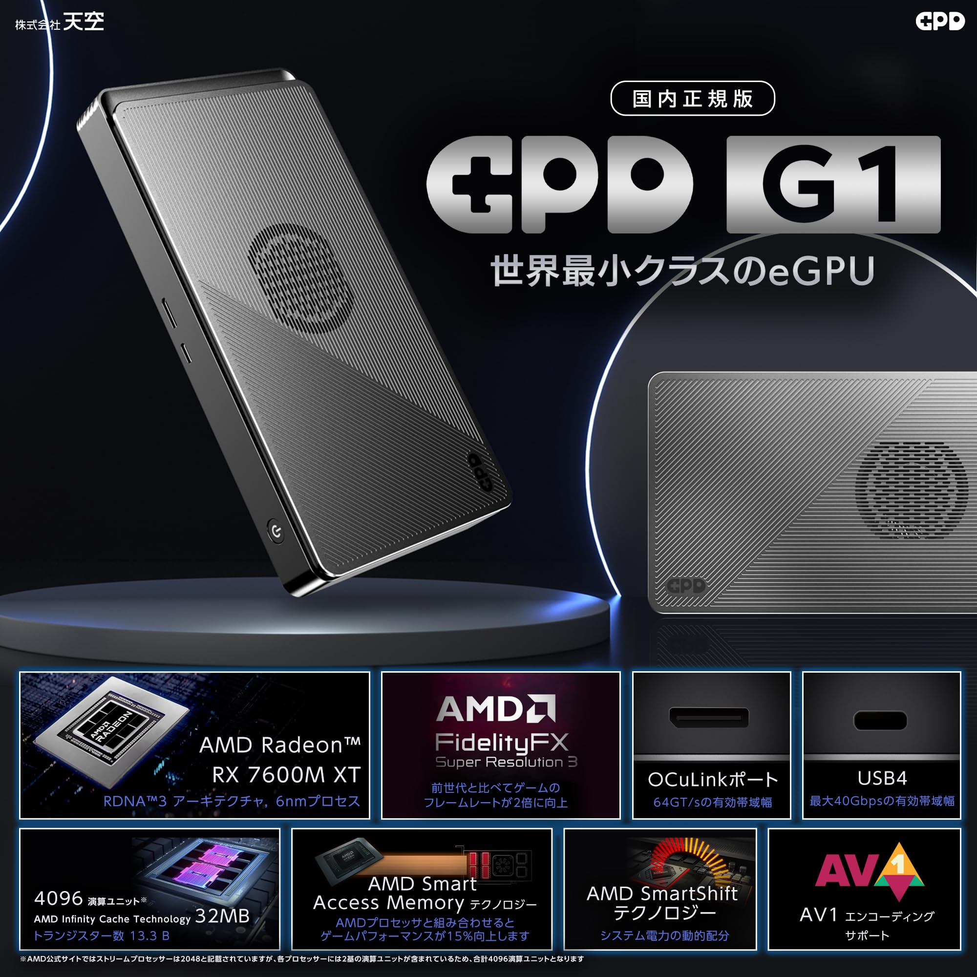 Mua GPD G1 2023 国内正規版 外付けeGPU OCulink USB4接続対応 Radeon RX 7600M XT/8GB ...