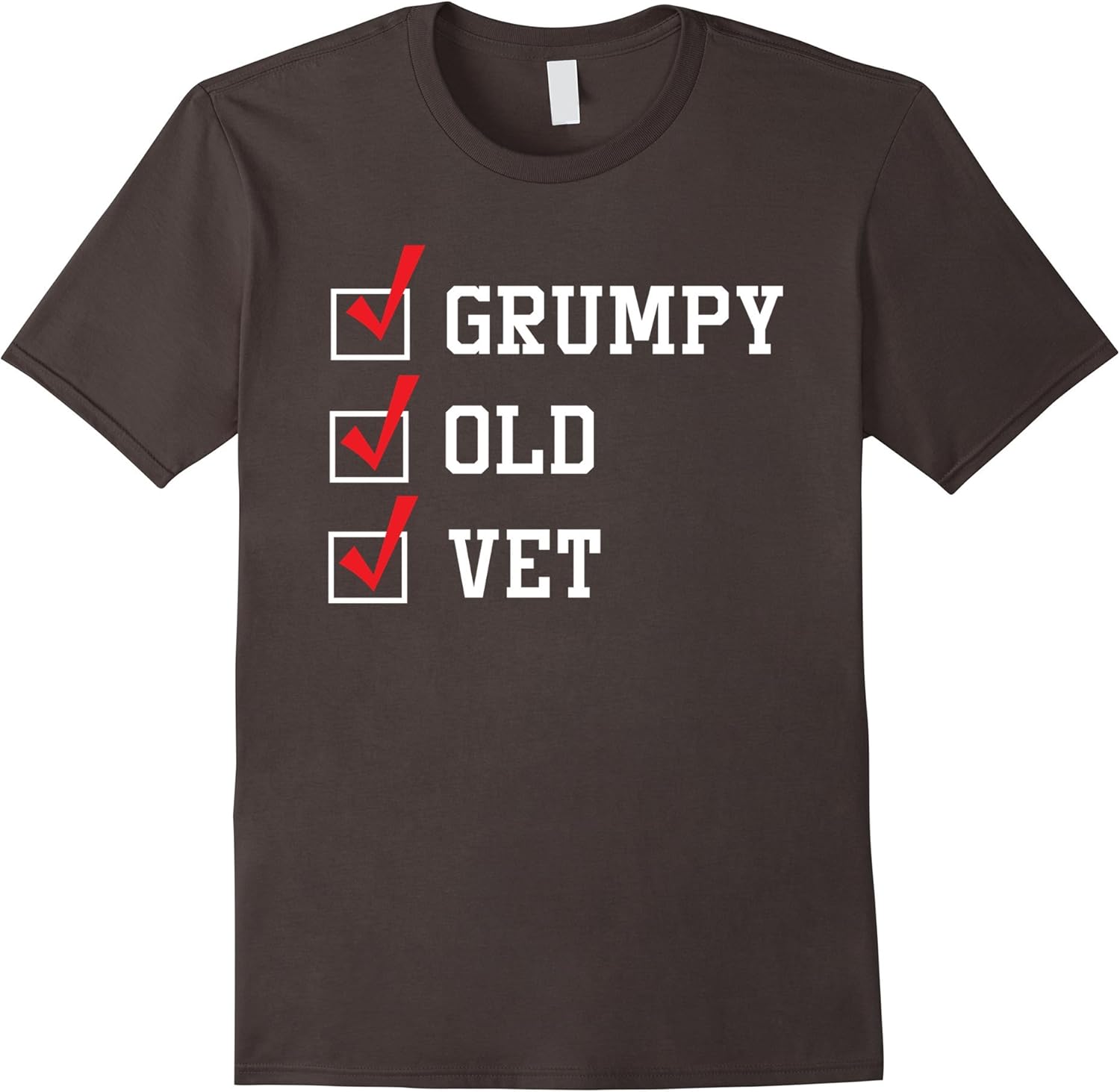 Amazon.com: Mens Grumpy Old Vet Checklist T-Shirt: Clothing
