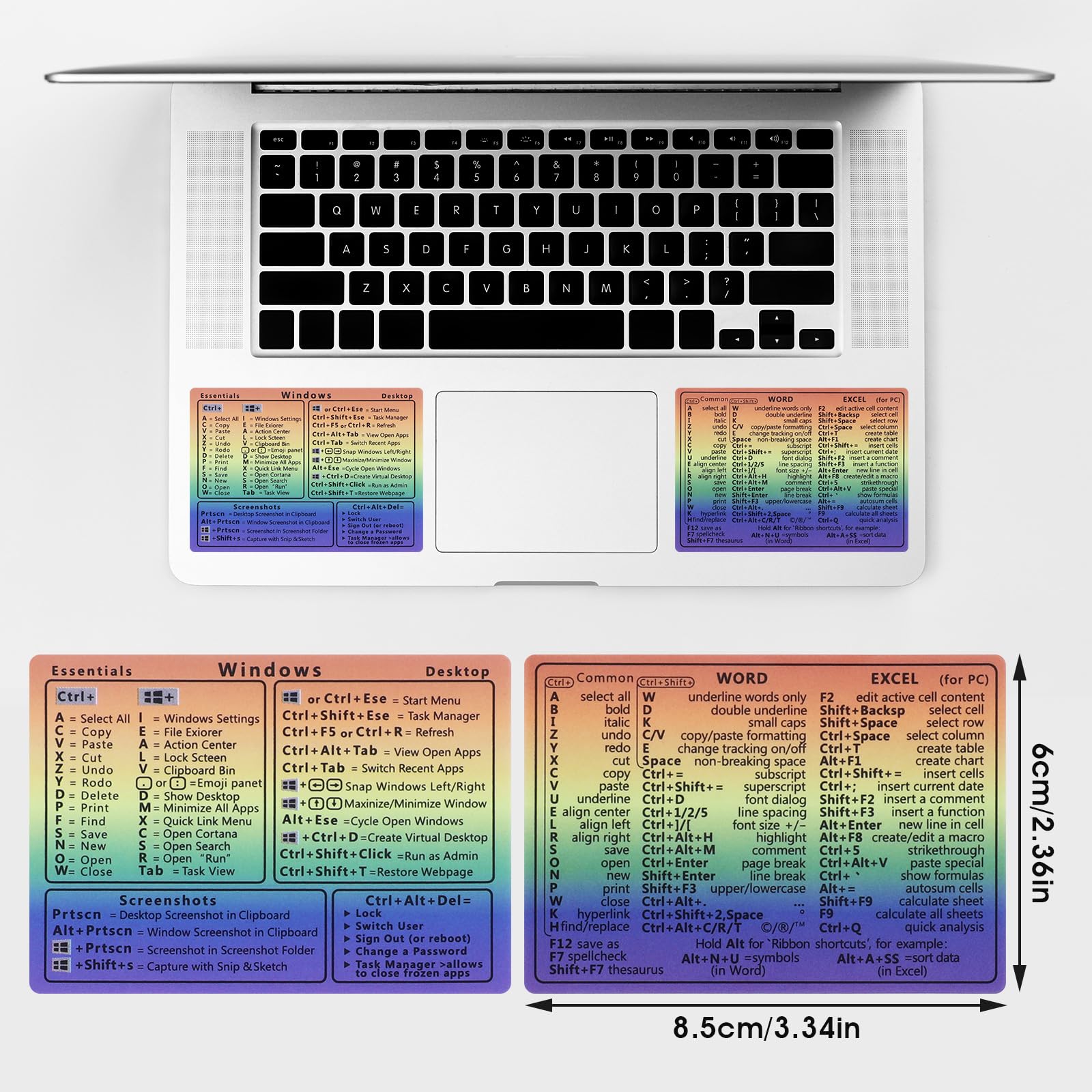 Mua GEEHUA 2 Pcs Laptop Shortcuts Stickers, Word/Excel Quick Reference ...