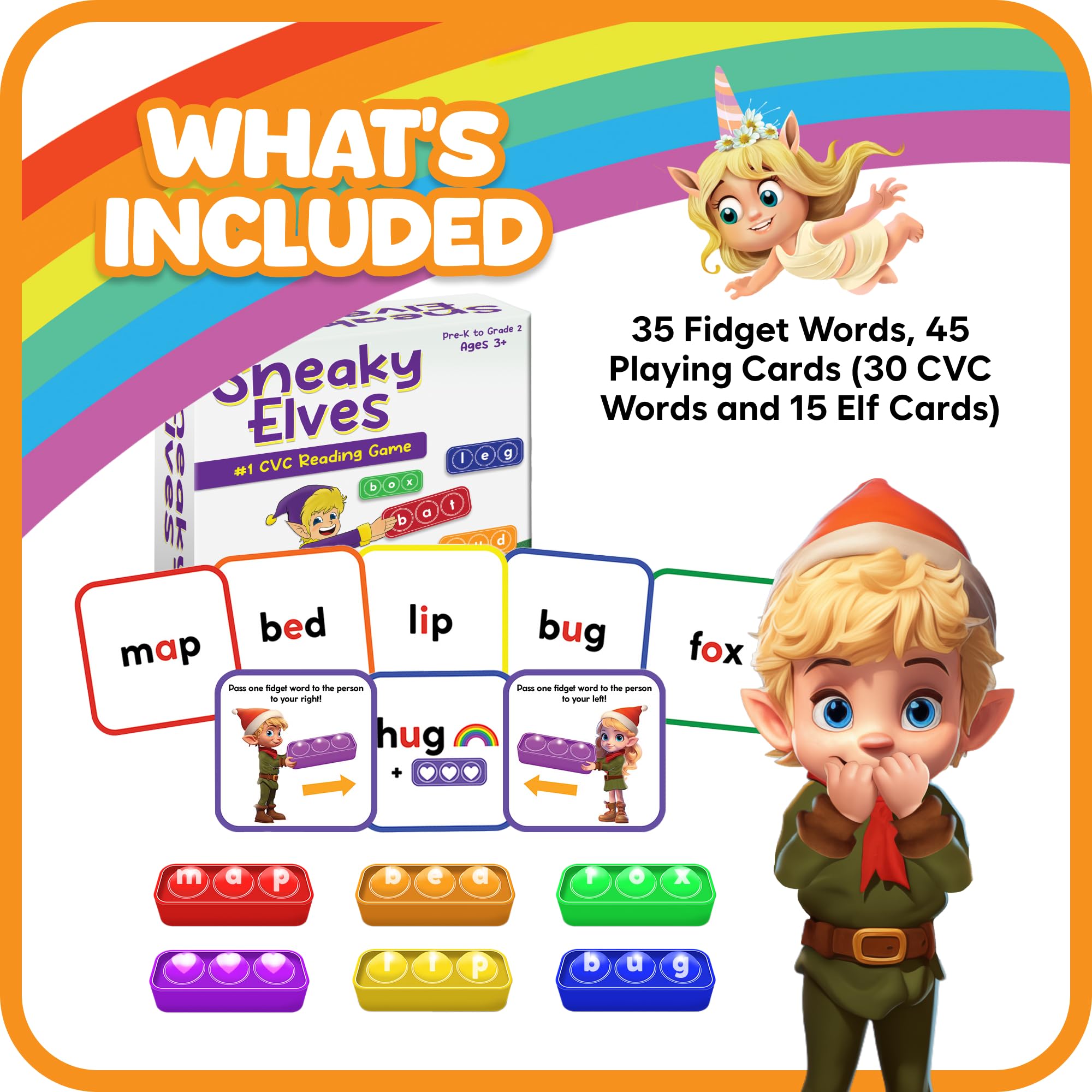 Mua Sneaky Elves CVC Sight Words Game, Mini Pop Sensory Toy to Learn ...