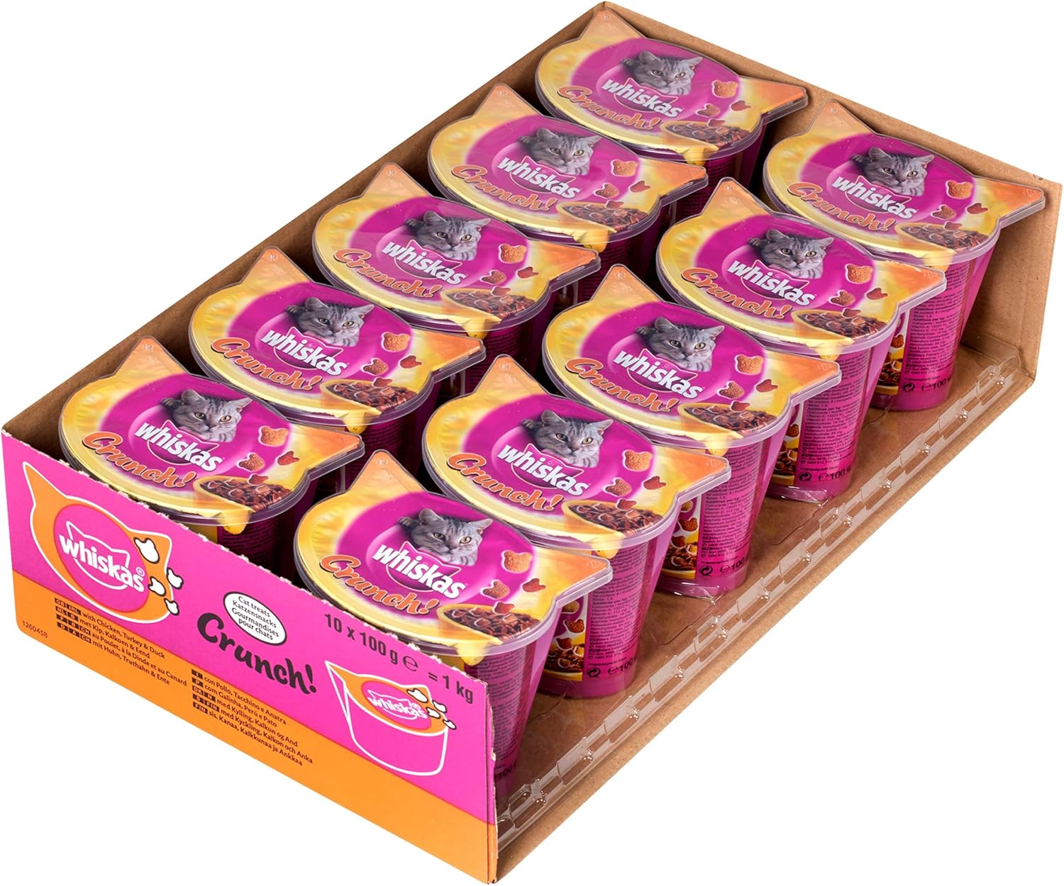 Whiskas Crunch Cat Treats for Adult Cats with a Mix of Delicious ...