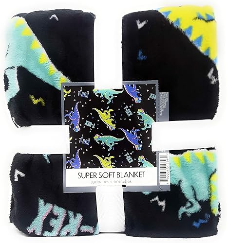 Amazon.com: Warm & Snuggly Kids Blankets T Rex Dinosaur Throw Blanket ...