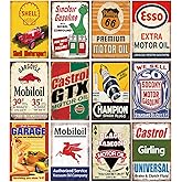 Amazon.com: 24 Pieces Gas and Oil Tin Signs, Retro Vintage Metal Sign ...