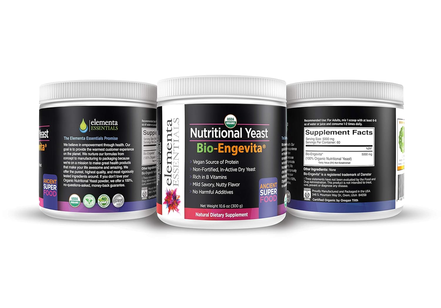 Elementa Essentials Organic Non-Fortified Nutritional Yeast Powder 300 ...