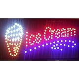 Amazon.com: Large Open Ice Cream Cone Yogurt Signs Led Neon Business ...
