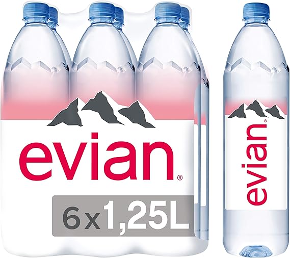 Evian Natural Mineral Water, 6 x 1.25L Bottles: Amazon.com.au: Grocery ...